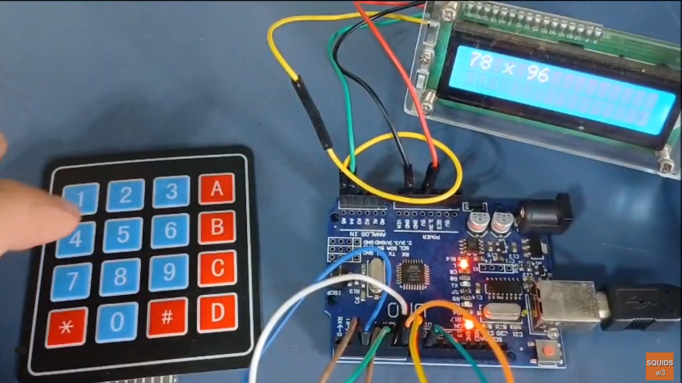 Projeto109 - Mini Calculadora com Teclado Matricial 4X4 e Arduino ~ Squids Arduino